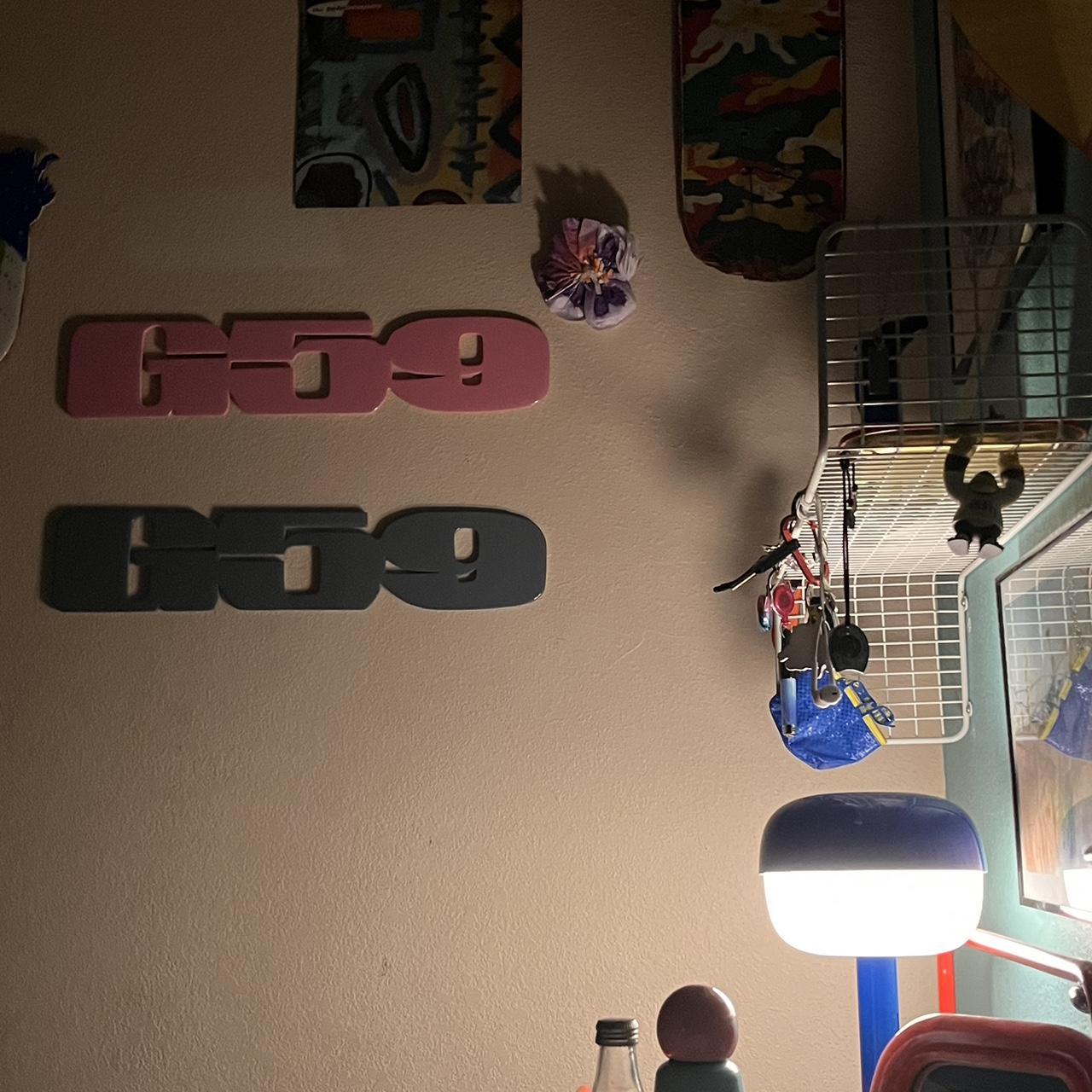 G59 $uicideboy$ wall art. hand cut and painted pink,... - Depop