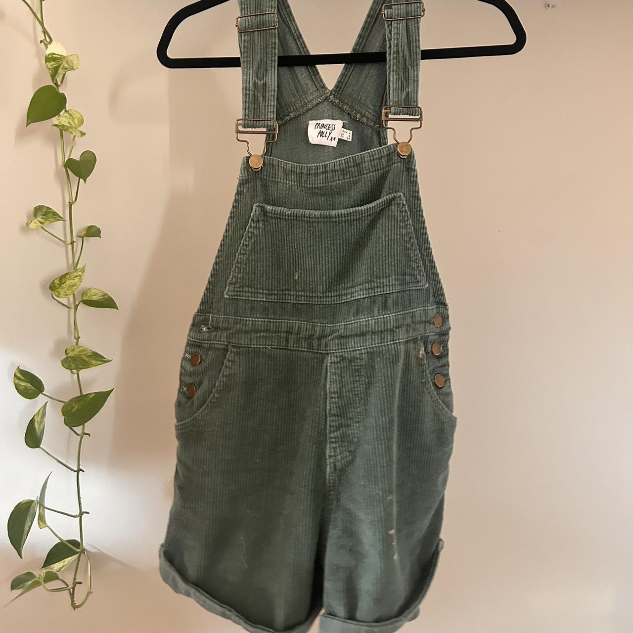 PRINCESS POLLY KACEY OVERALLS KHAKI size au6 worn a... - Depop