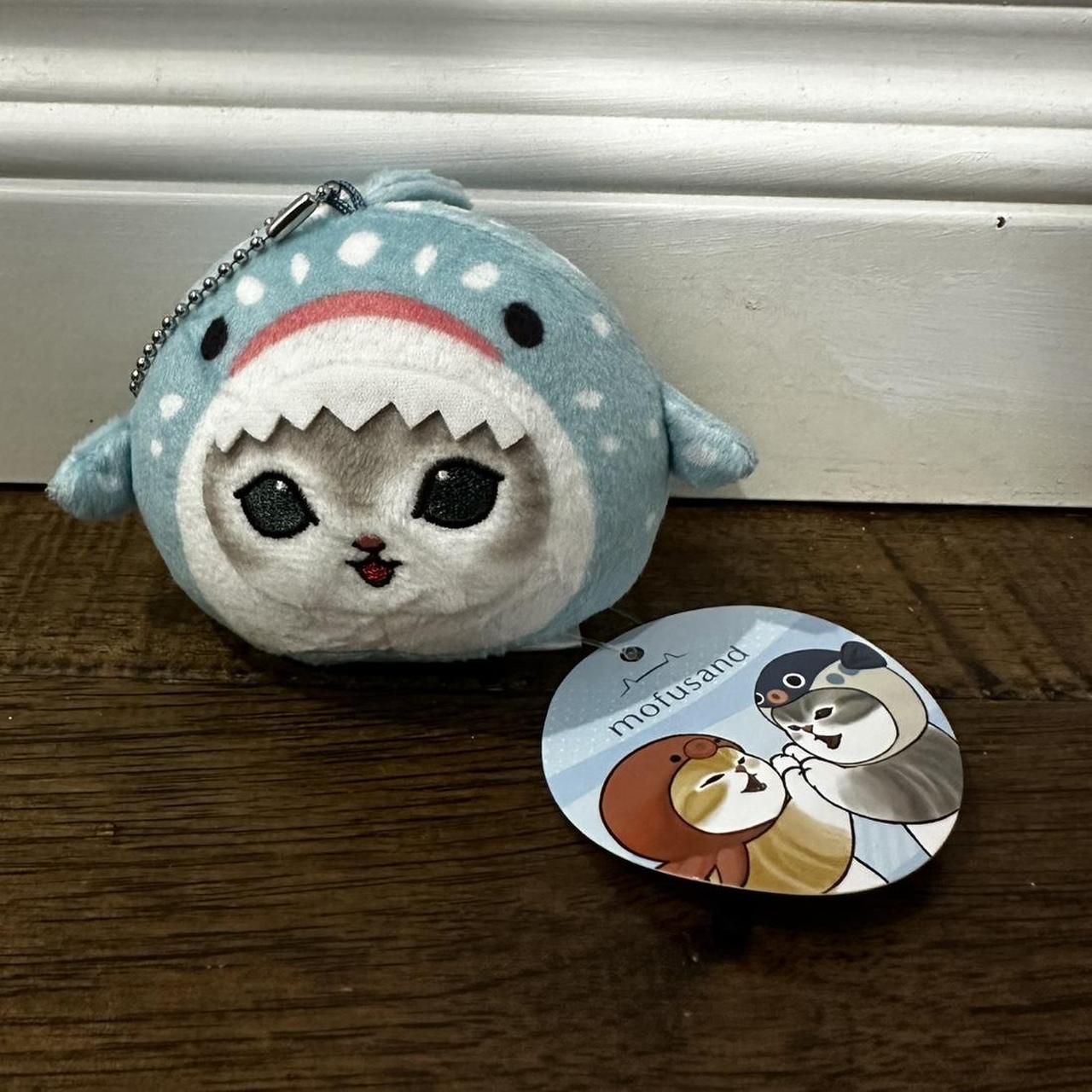 Mofusand Blue Polka Dots Whale Keychain... | Depop