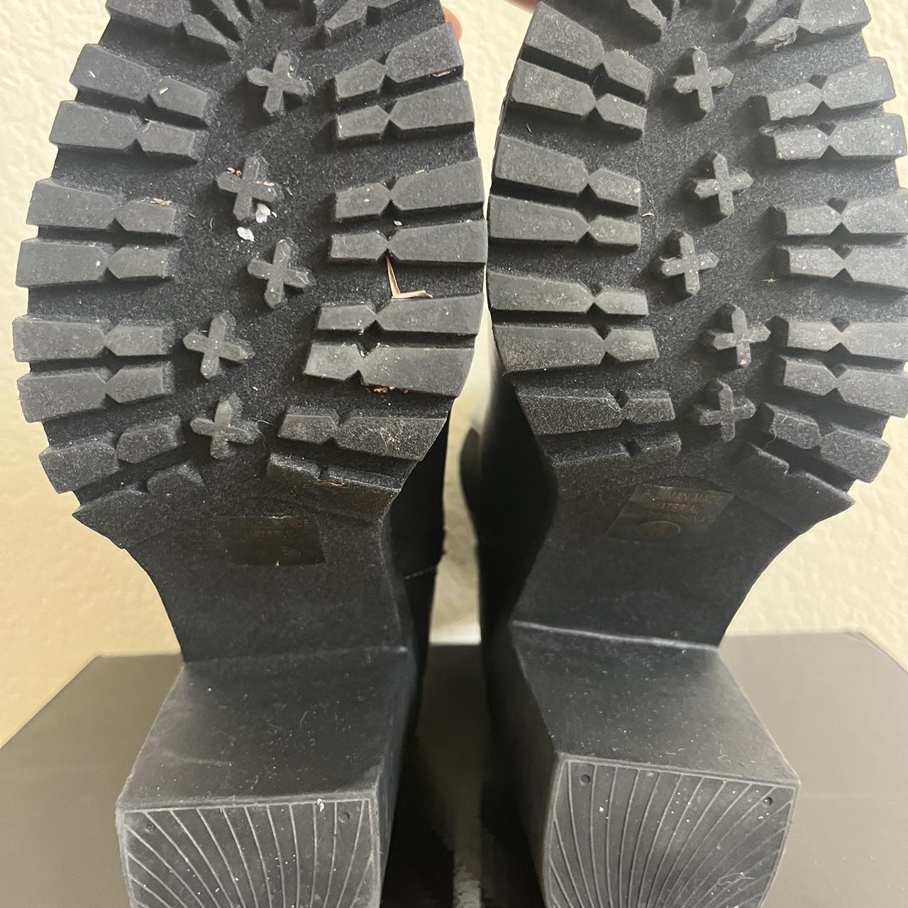 Black 3 inch Heeled Boots with Pointed Toe - Size 8 - Depop