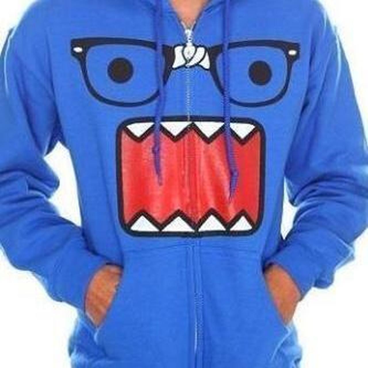 blue domo kun rare nerd hoodie 😼 size: L condition:... | Depop