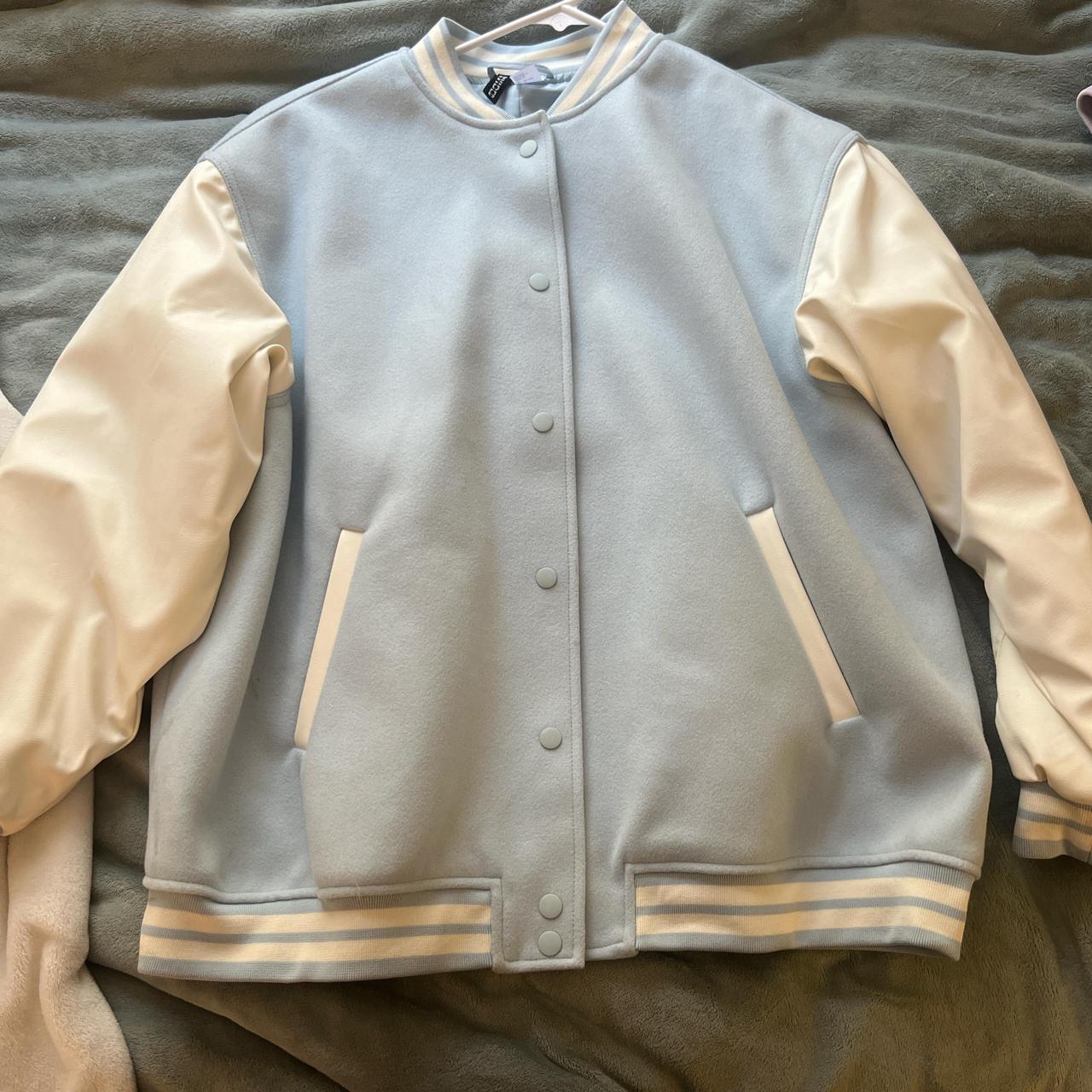 Light blue bomber jacket size medium - Depop