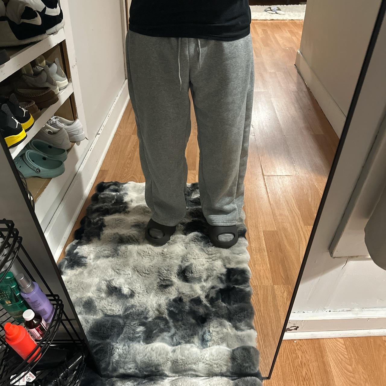 Sick baggy grey sweats with grey laces, looks great... | Depop