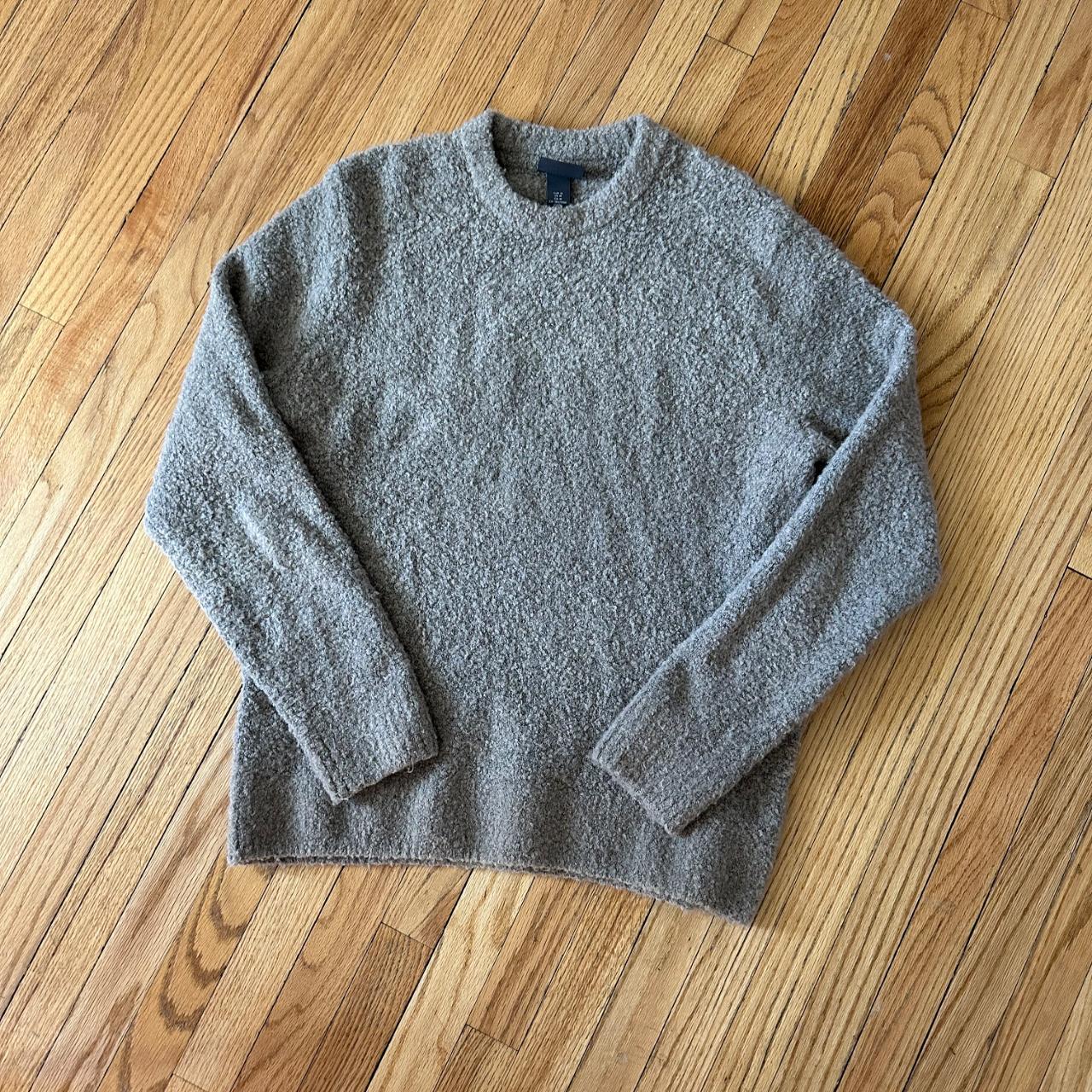 Greige H&M boucle sweater Size: US men's regular fit... | Depop