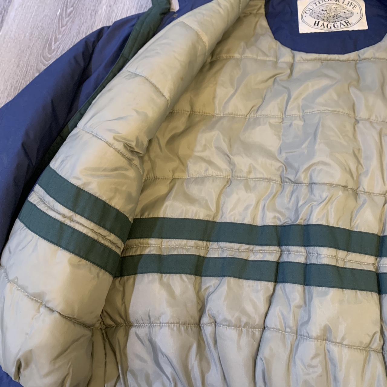 Blue vintage 80s puffer jacket with comfortable and... - Depop