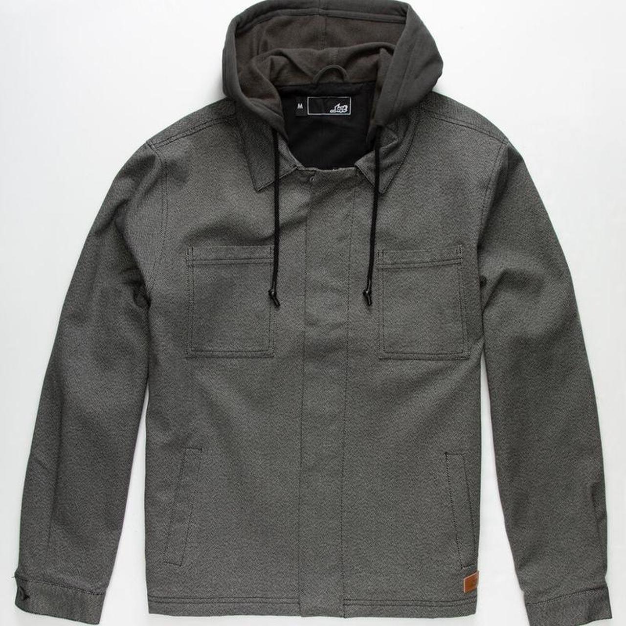 Men’s lost jacket with hoodie zipper and buttons... - Depop