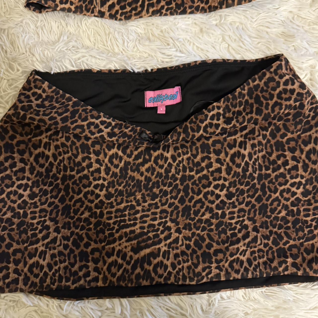 Edikted leopard print set Mini low rise skirt with... | Depop