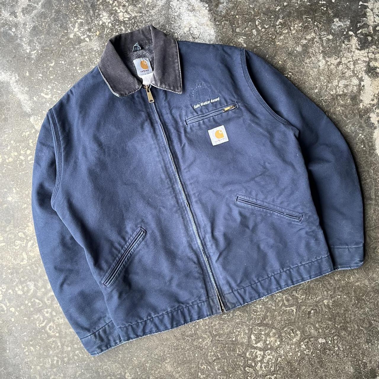 Navy Blue Carhartt J01 Detroit Jacket Size: Tagged... | Depop