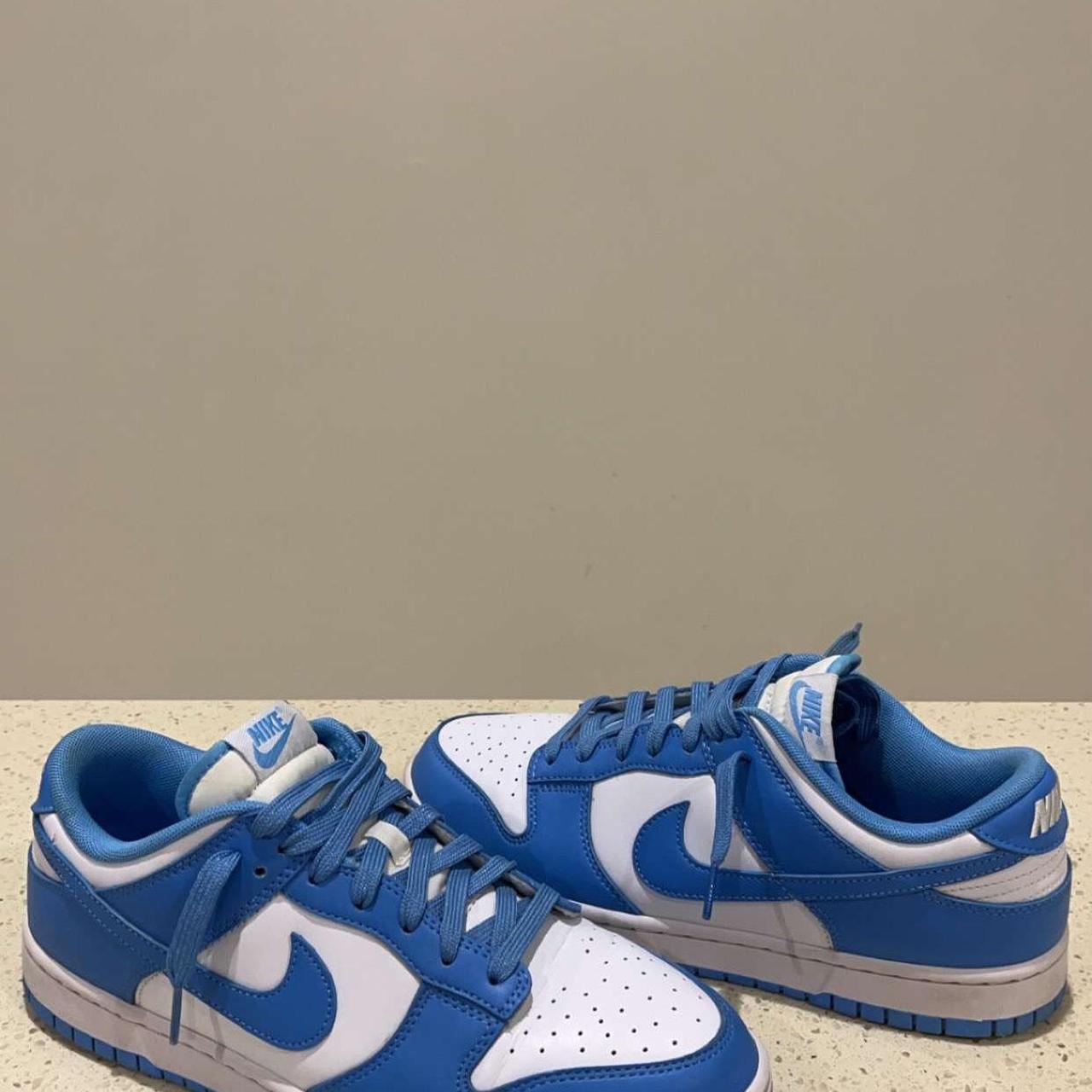Nike UNC Dunks size 10 worn once just a little small... - Depop
