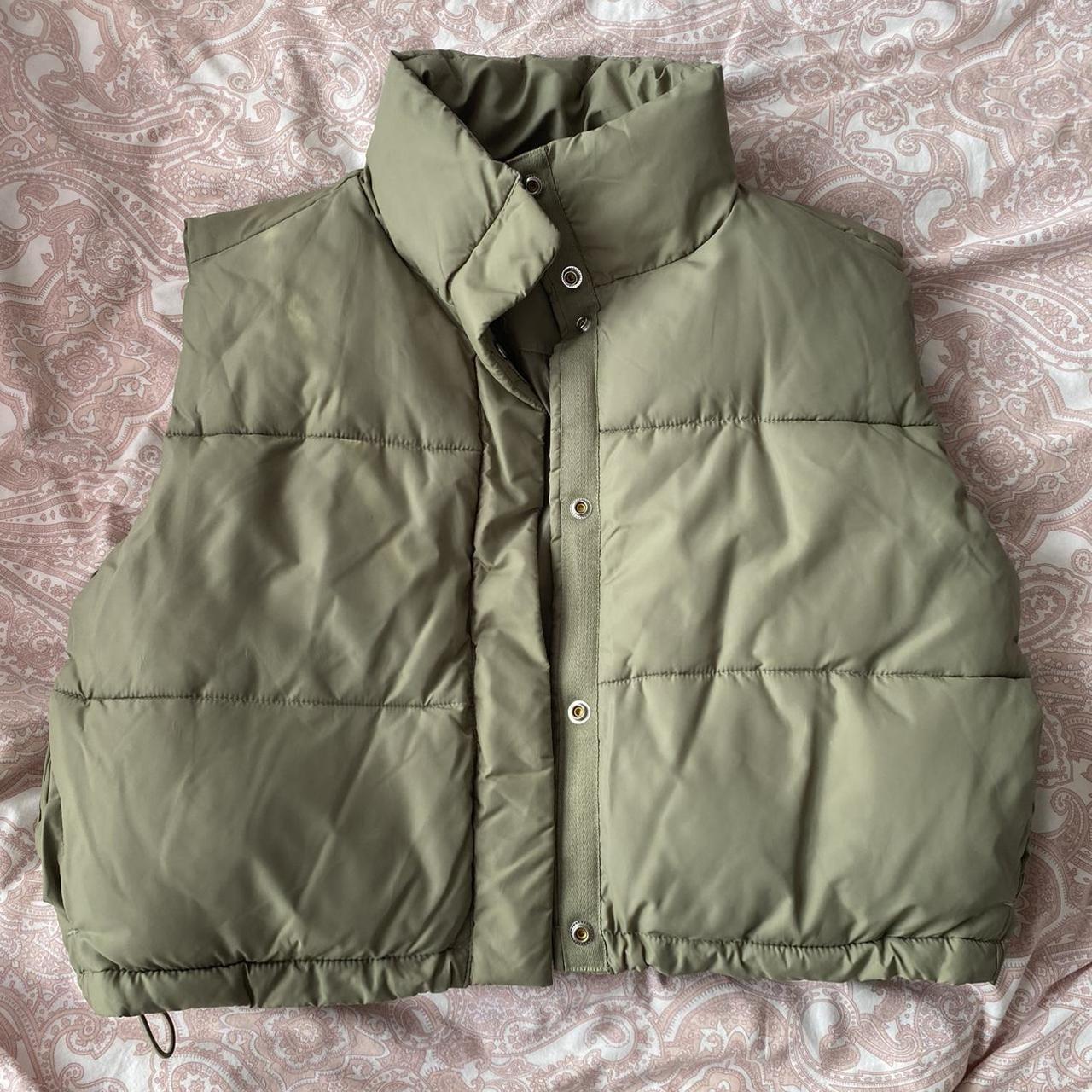Weekday cropped puffer jacket. Gilet puffer jacket.... - Depop
