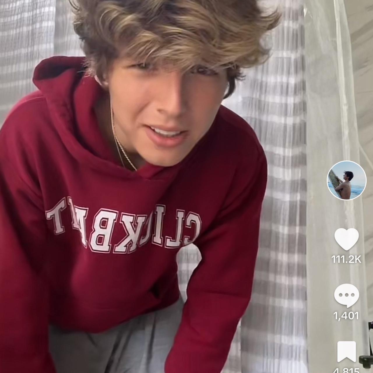 Red and white Dillon Ensor worn David Dobrik S1... - Depop