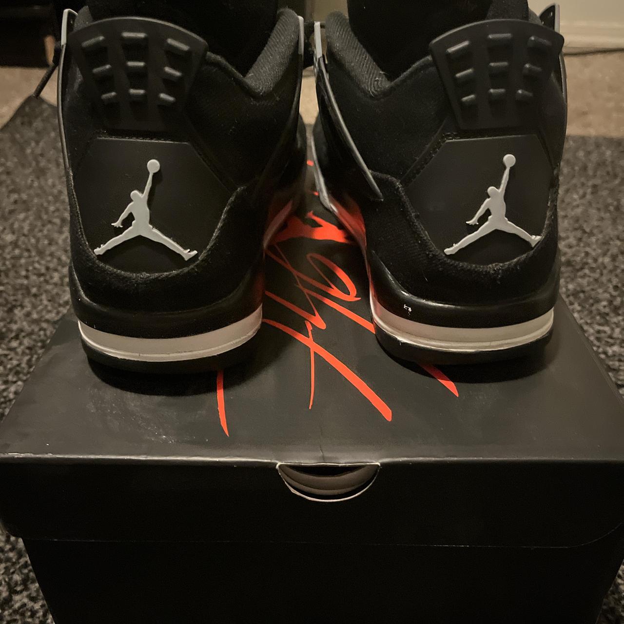 Black canvas air Jordan 4s comes with box 😮‍💨🔥 - Depop