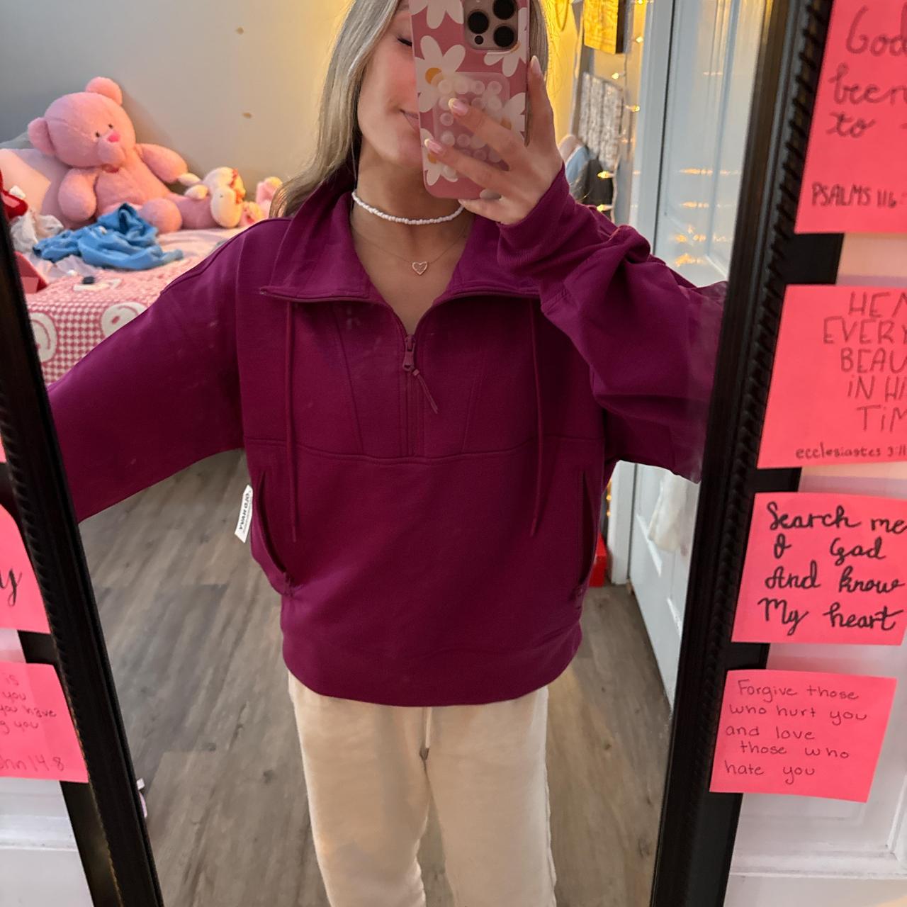 Old Navy Maroon zip up | Size: Large | Brand new... | Depop