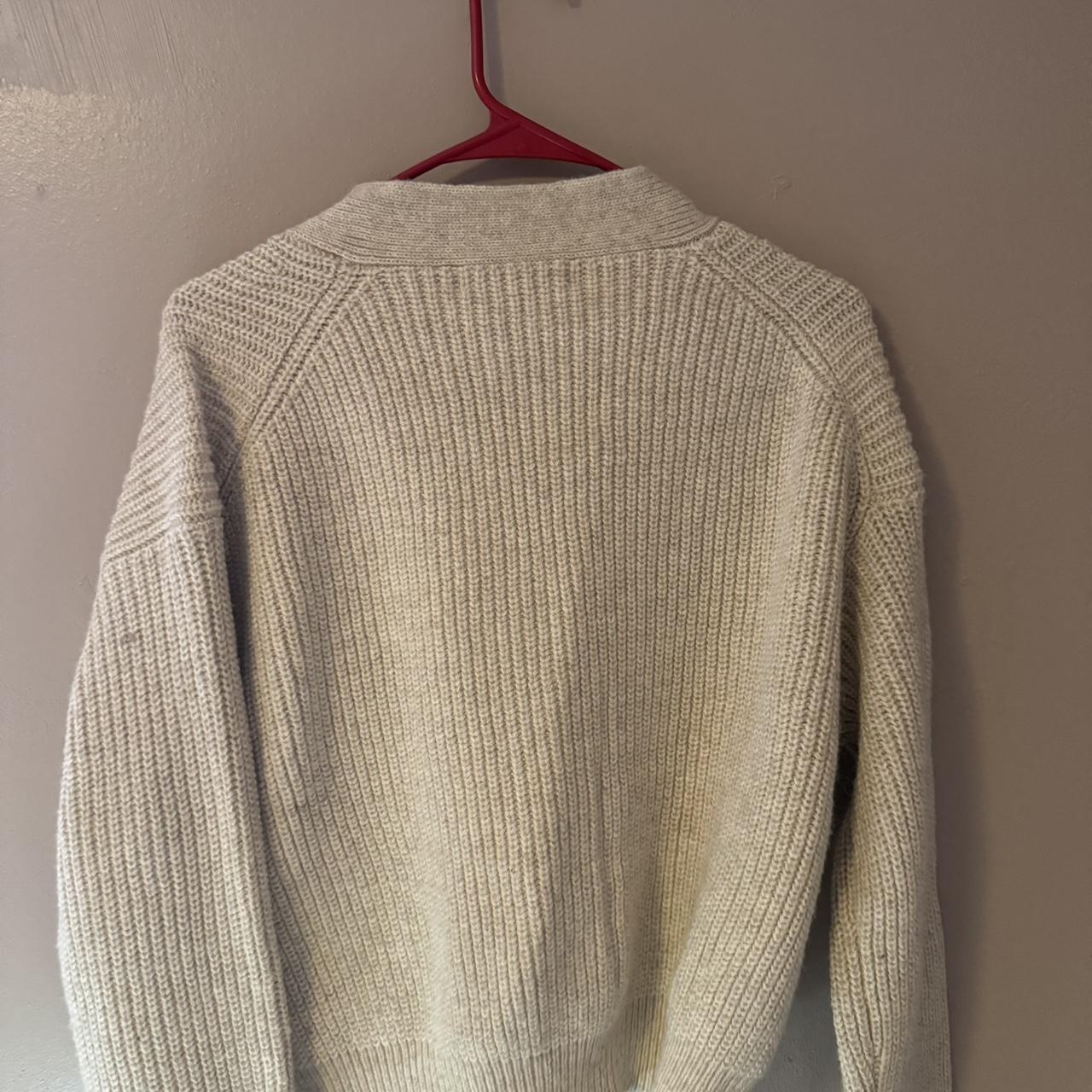 Cream colored knitted cardigan, size Xl with tags. - Depop