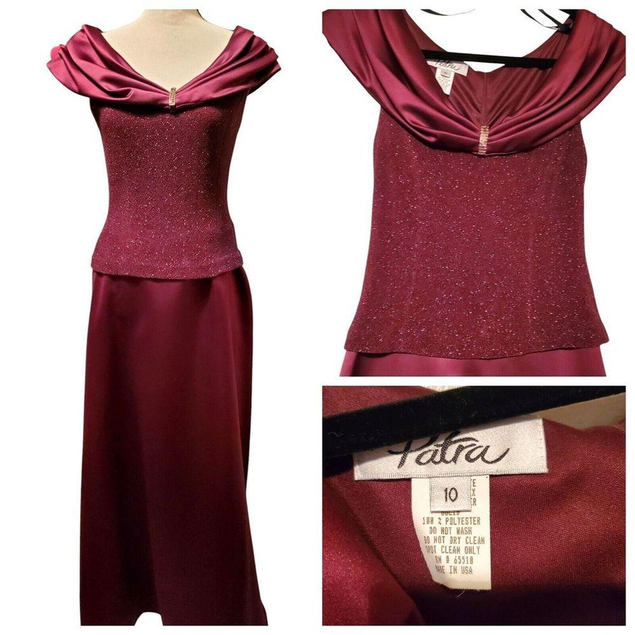 Stunning PATRA Dress Gown size 10 red Shiny satin... | Depop