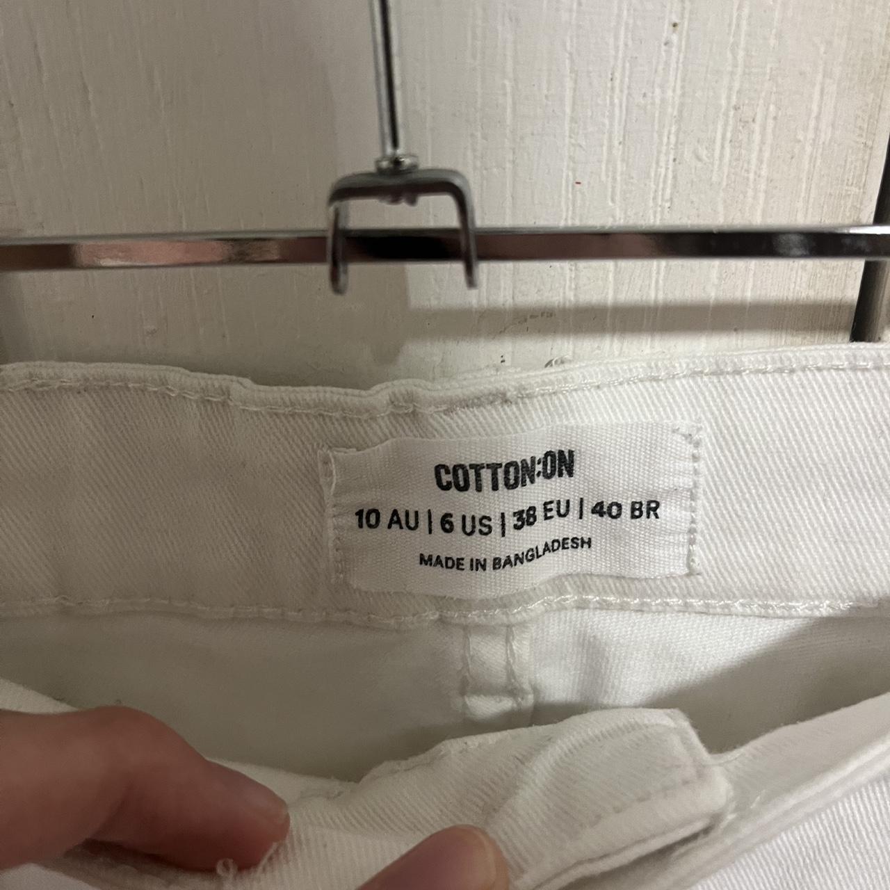 Cotton on High waisted White Jeans/pants Small... | Depop