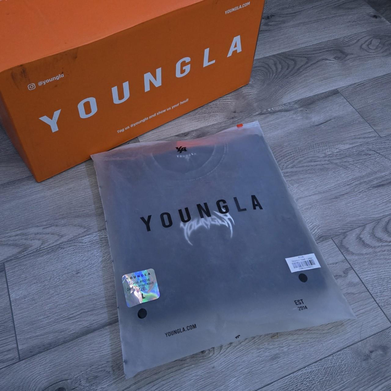 YoungLA Vintage Shadow Twofer Long Sleeve Charcoal... | Depop