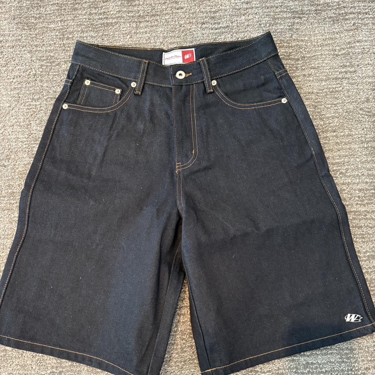 100% 14OZ Raw Denim Jorts Double You Studios Retail... | Depop
