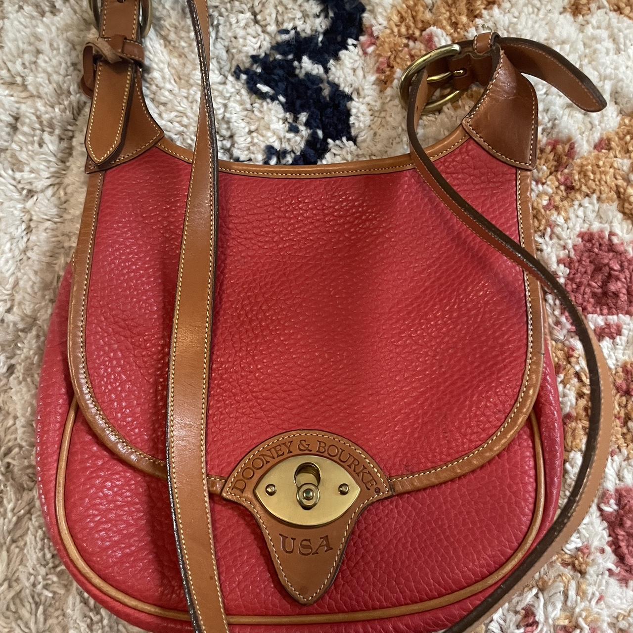 Vintage Dooney and Bourke all weather leather bag in... - Depop