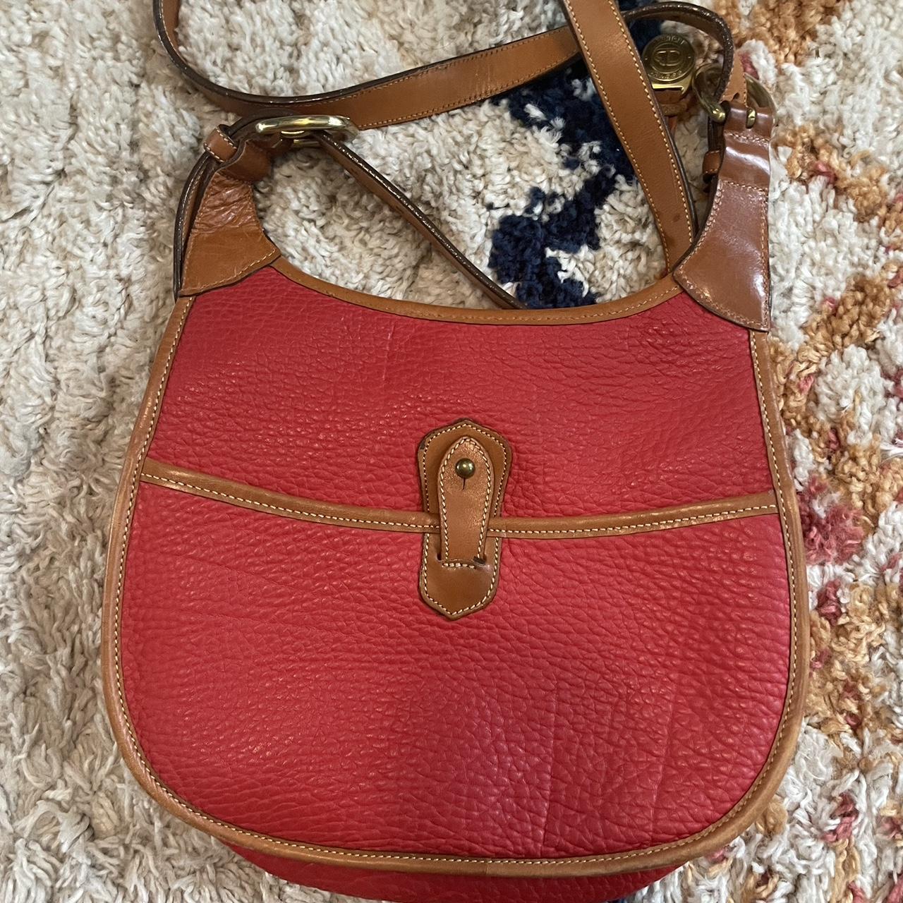 Vintage Dooney and Bourke all weather leather bag in... - Depop