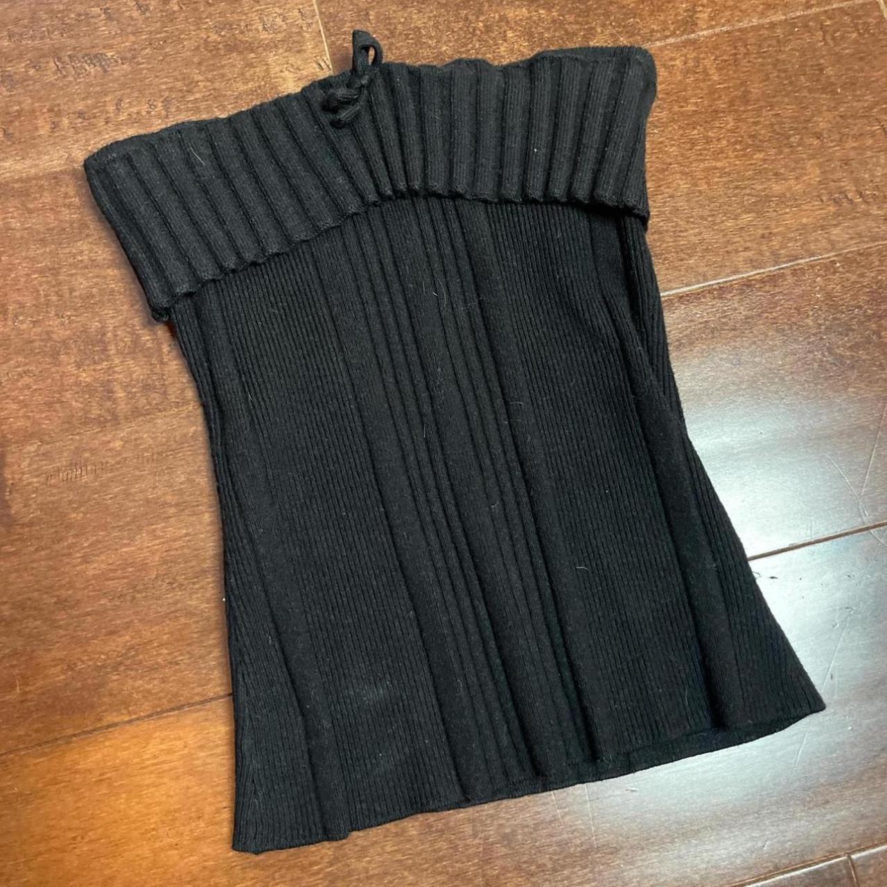 SUPER CUTE BLACK RIBBED TUBE BANDEAU TOP condition:... | Depop