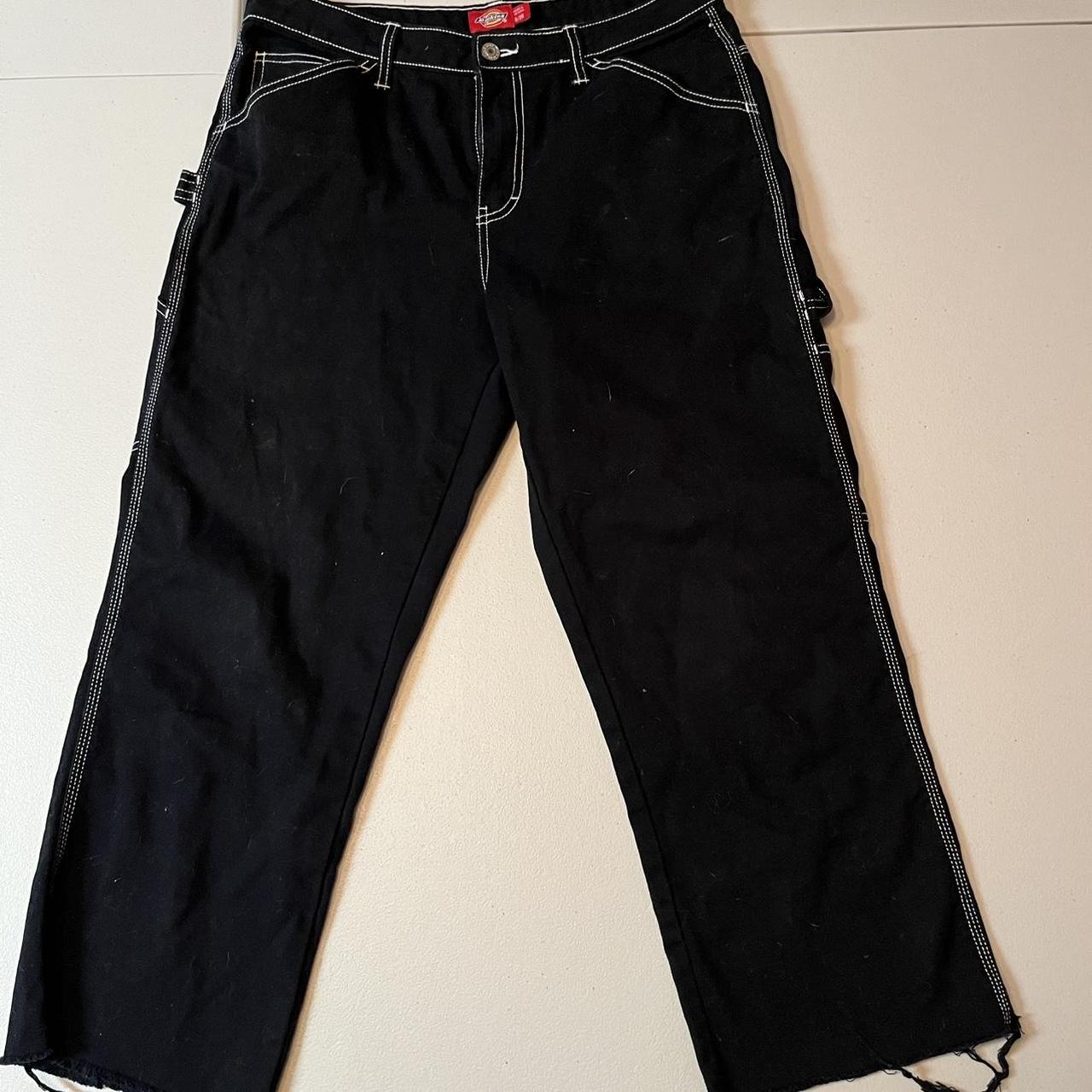 Dickies Pants White Stitching Cropped Size Depop