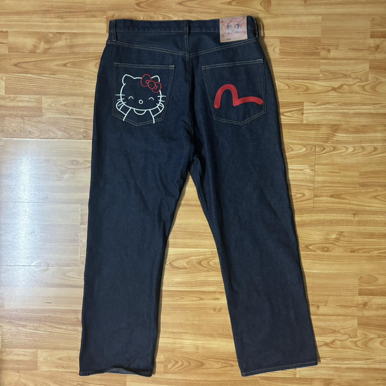 RARE HELLO KITTY EVISU GENES Size 36 x 34 Unique... - Depop