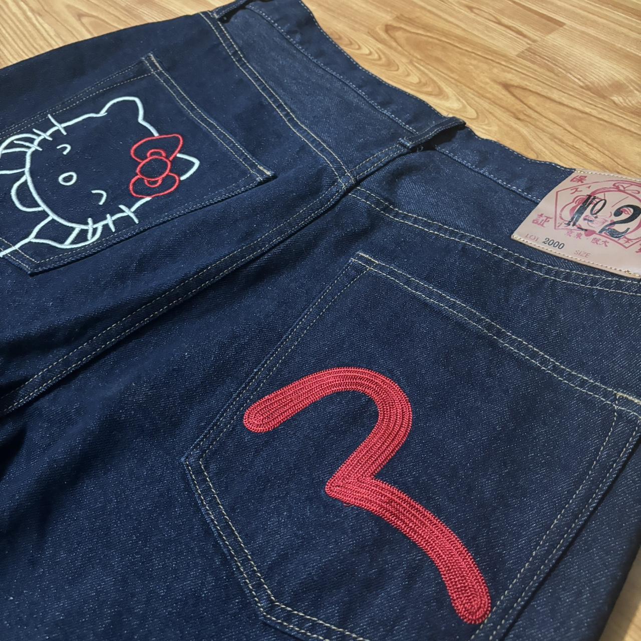 RARE HELLO KITTY EVISU GENES Size 36 x 34 Unique... - Depop
