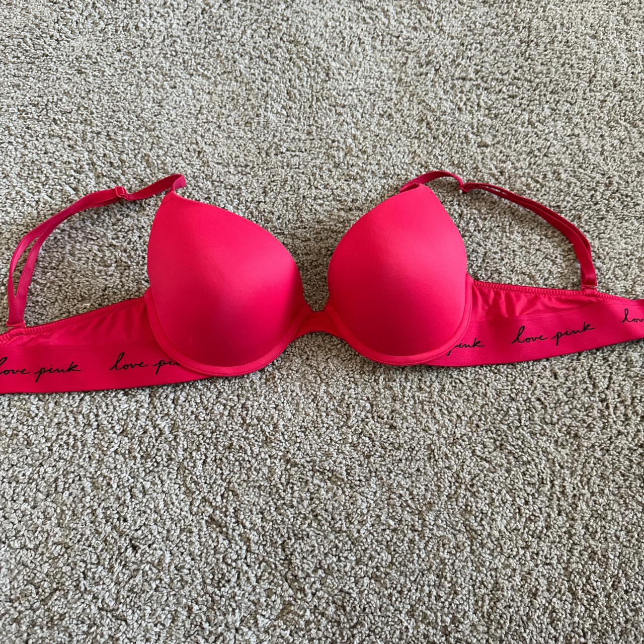 Hot pink Victoria's Secret bra #lingerie #pushup... | Depop