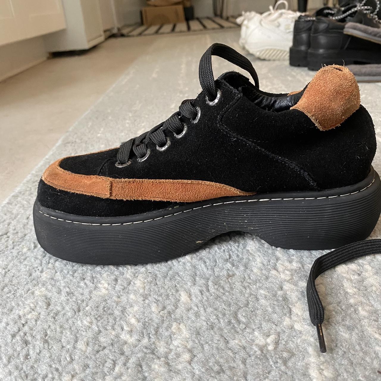 Unif cliff shoes Black and brown suede lace up ankle... - Depop