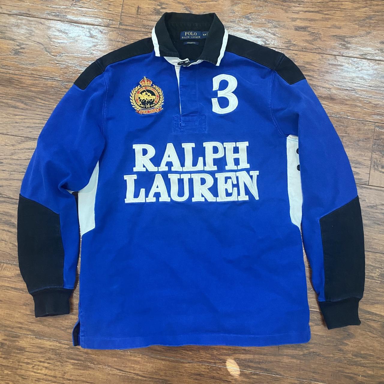 Polo Ralph Lauren Snow Challenge Cup Blue Rugby Polo... - Depop
