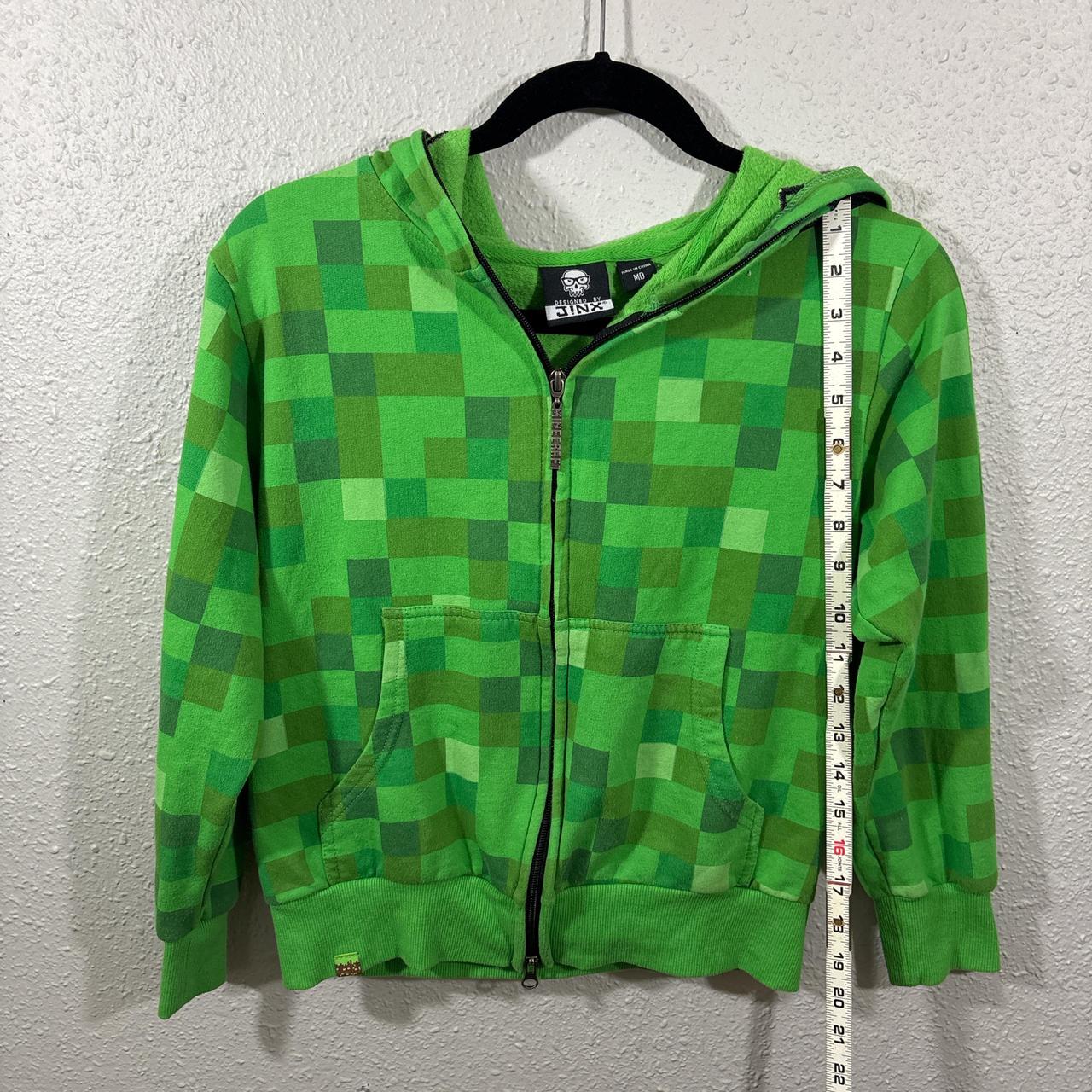 Creeper Minecraft zip up hoodie... - Depop