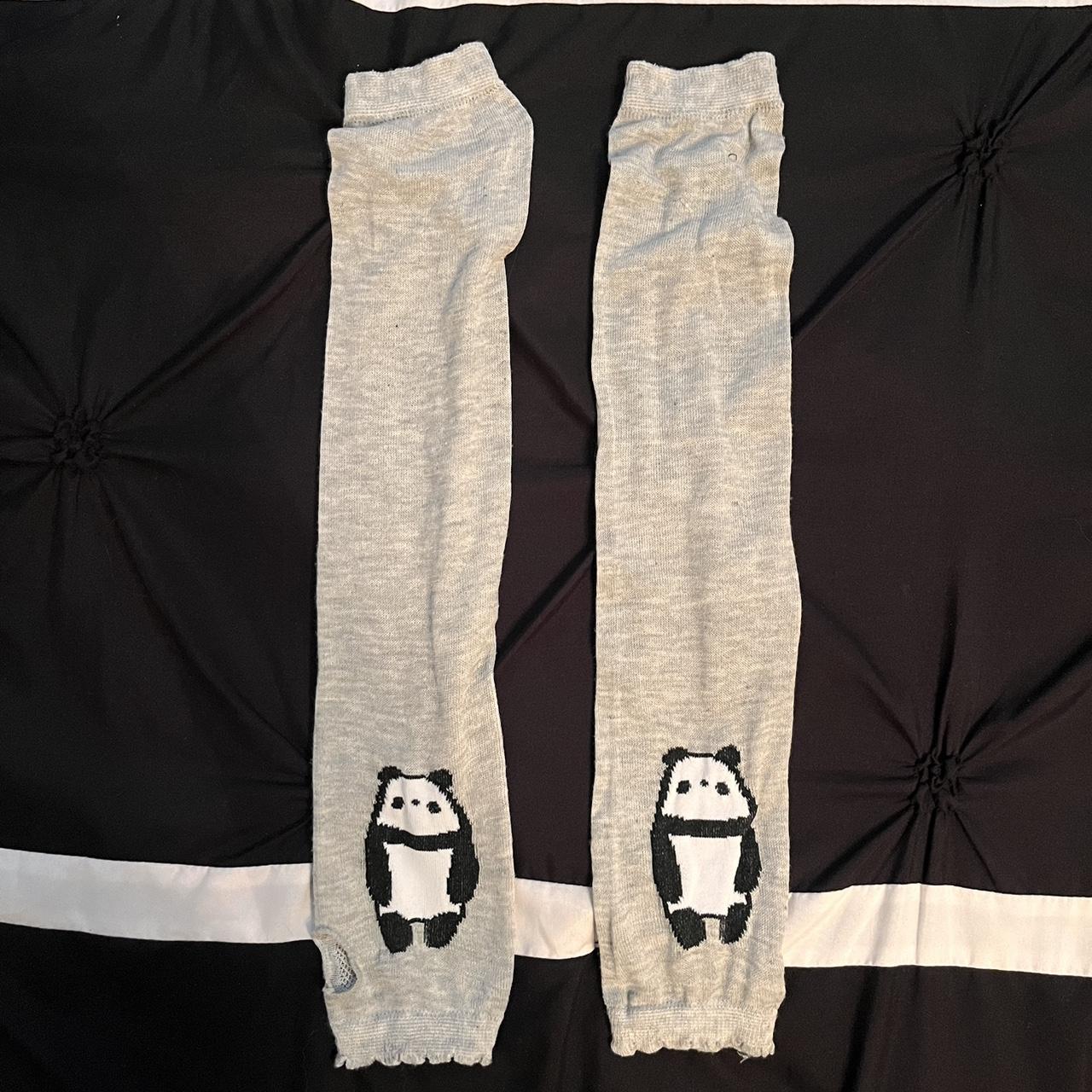 Panda arm warmers #armwarmers #pandas #gray - Depop
