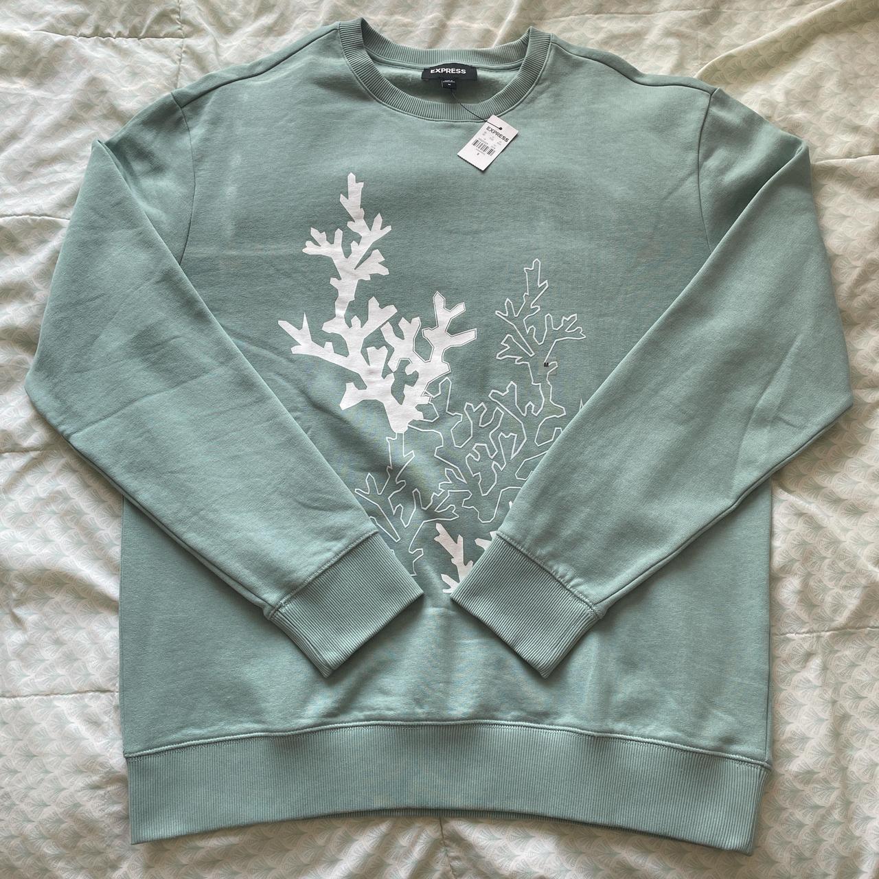 Express sage men’s sweater size medium - Depop