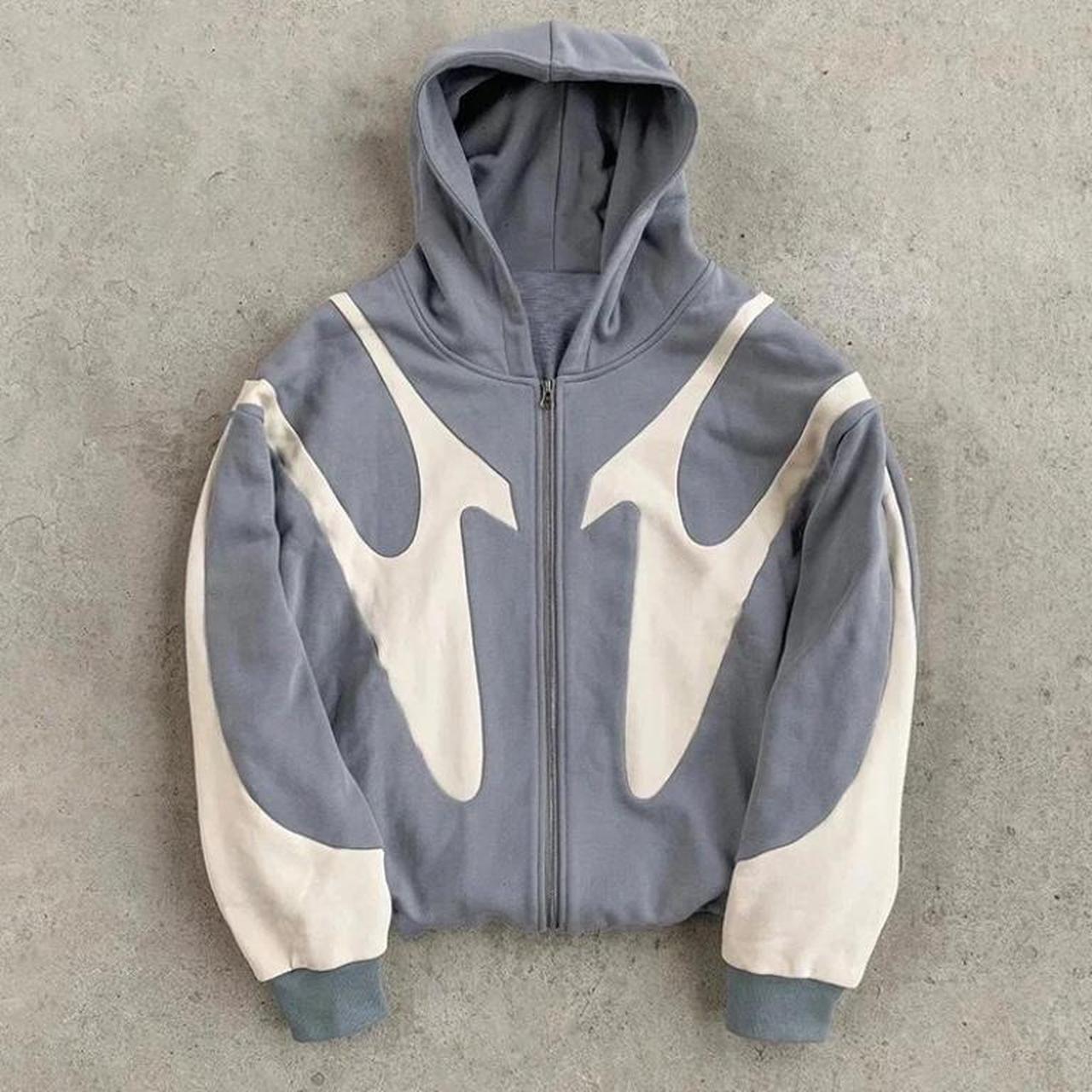 Retro Letter Printed Devil Pattern Hoodie Y2k... - Depop