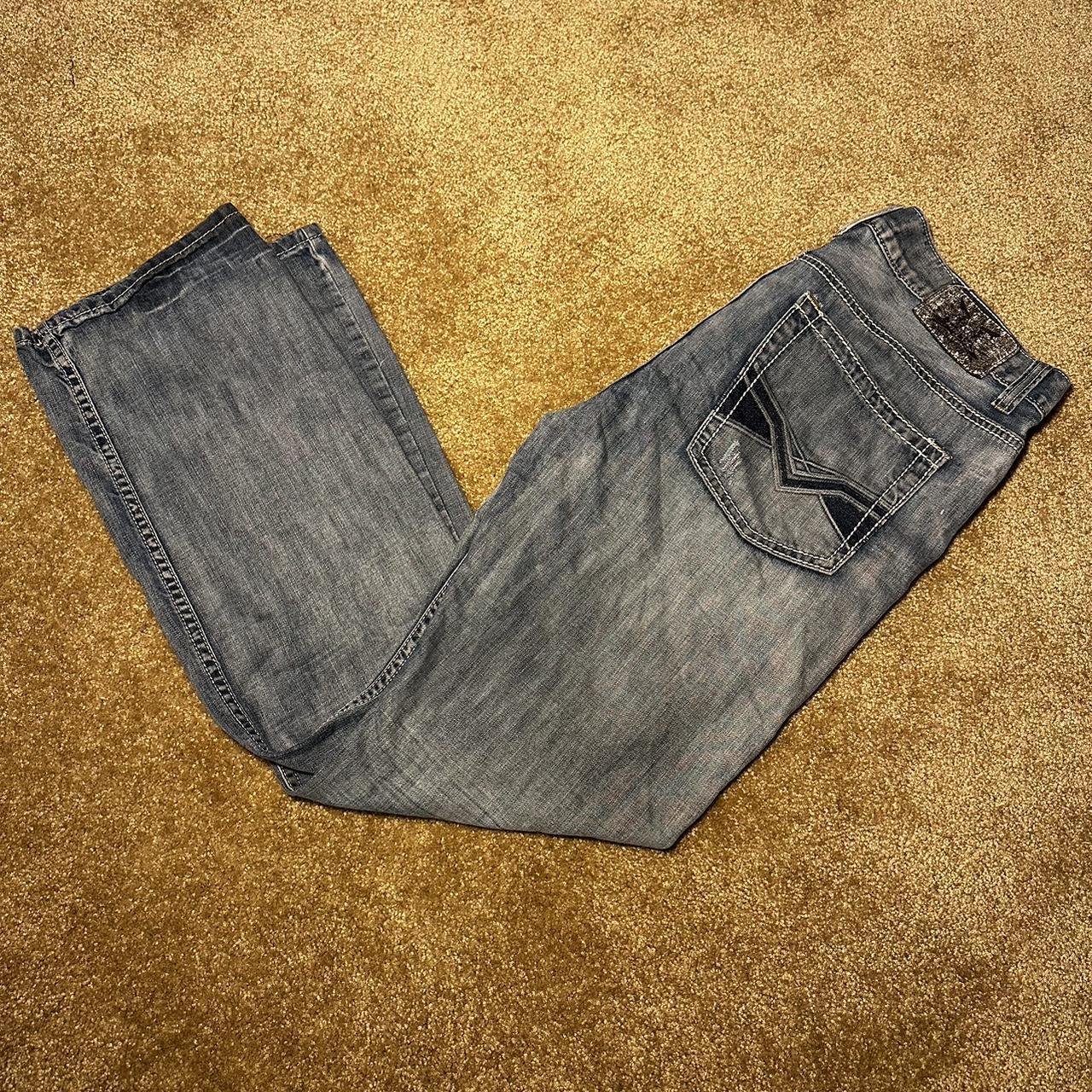 Y2K Helix slim boot jeans with nice pocket design... - Depop
