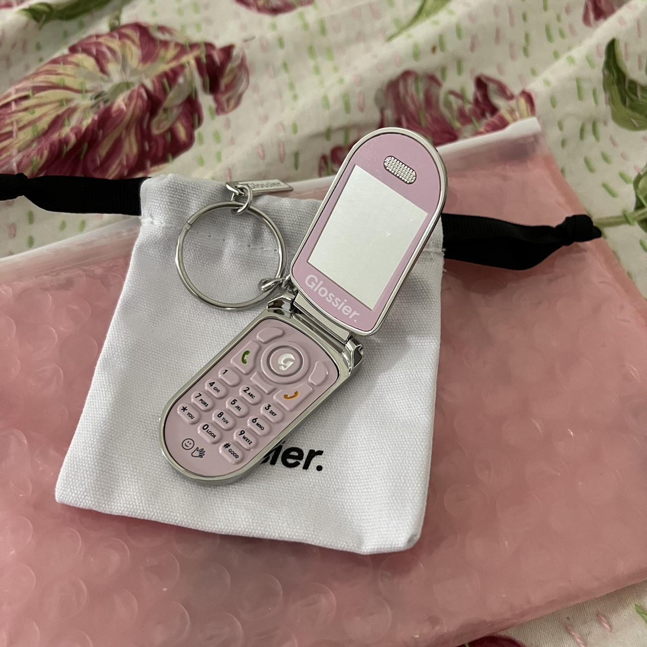 RARE Los Angeles Exclusive Glossier Flip Phone Key... | Depop
