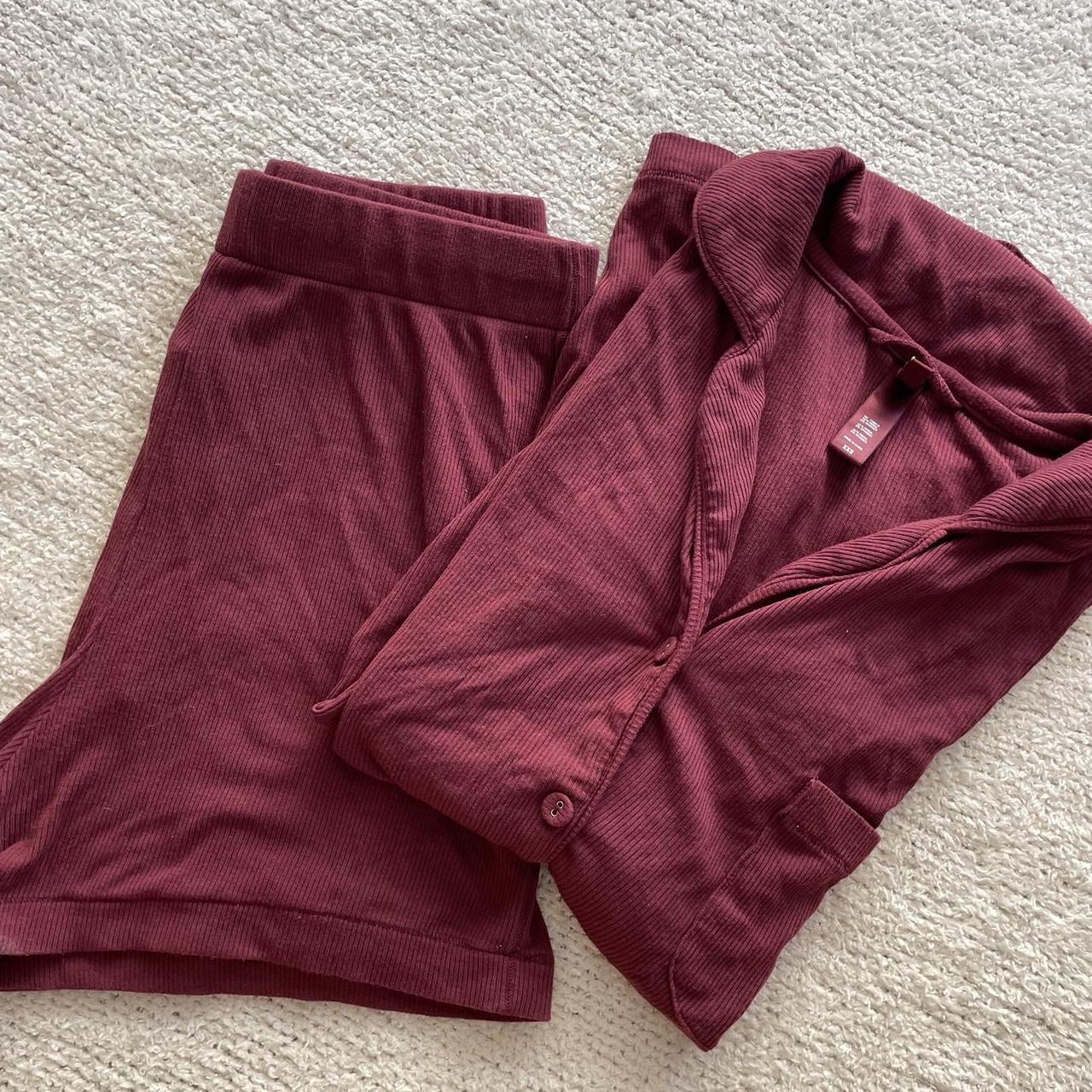 Skims soft lounge short sleep set in wine pajama set... - Depop
