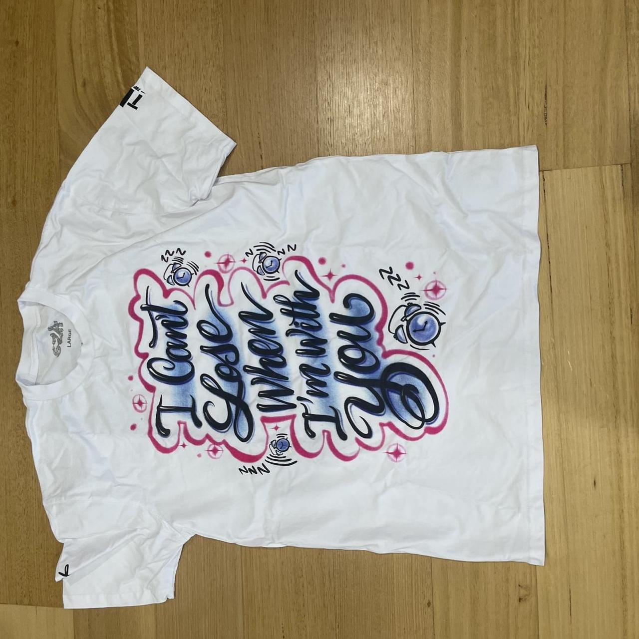 sza White and pink graffiti tshirt | Depop