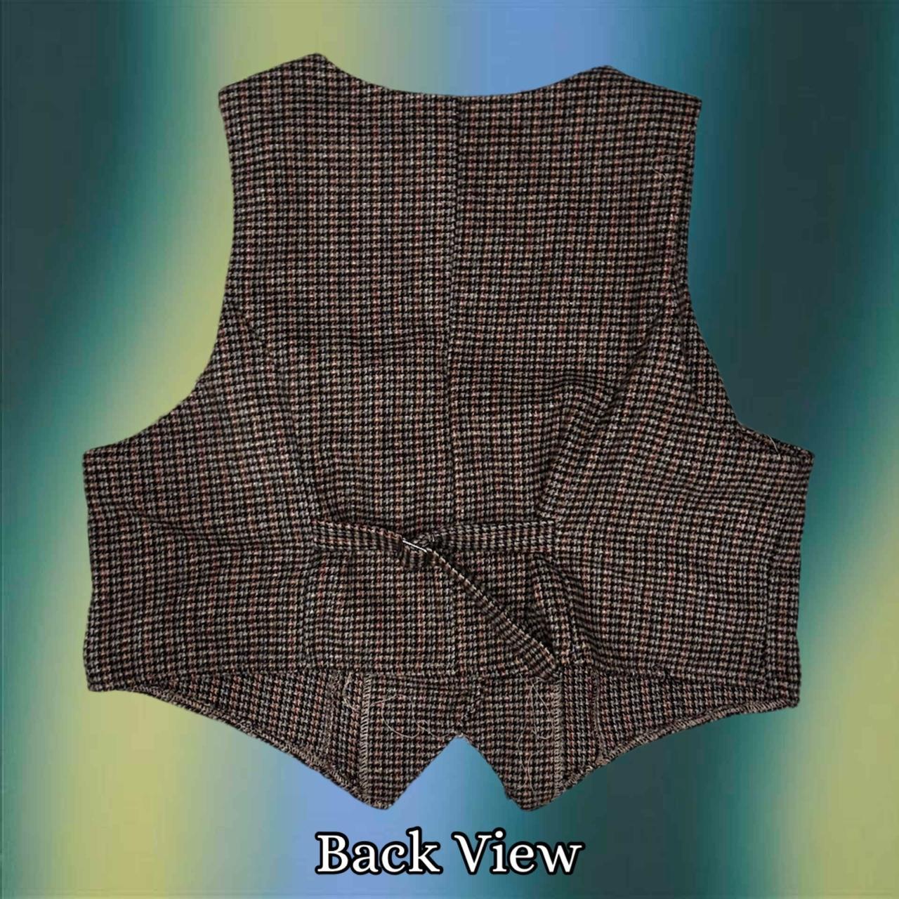 SHEIN brown plaid tweed vest. Size 4x. Definitely... - Depop