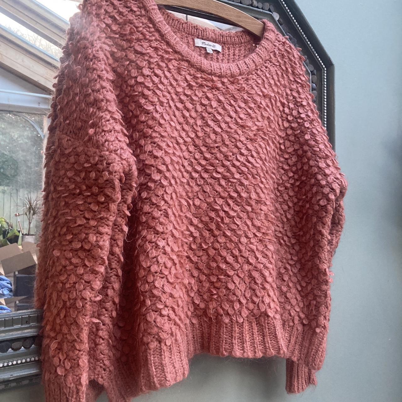 MADEWELL Peach Pink Loop Jumper - Medium crop -... - Depop