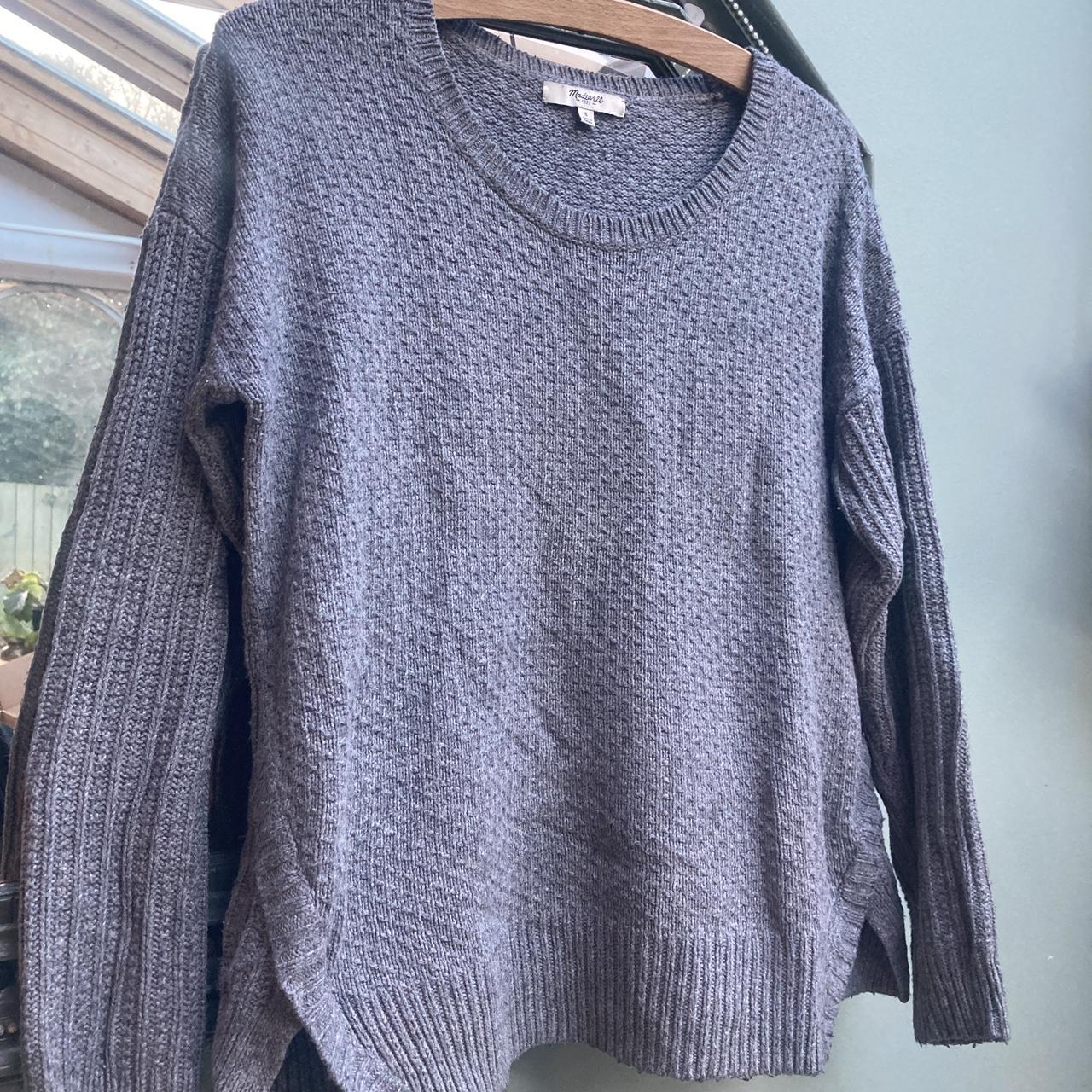 MADEWELL Cotton Lightweight Spring Jumper - Grey -... - Depop