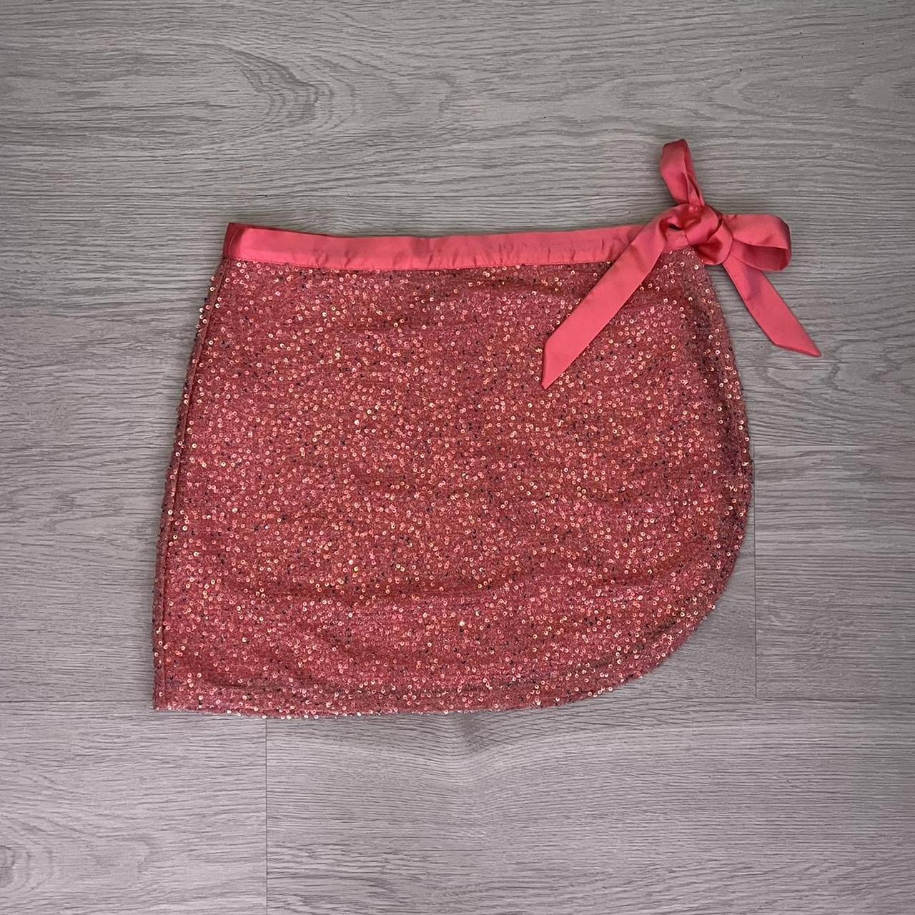 super cute sparkly y2k mini skirt ties on the... - Depop