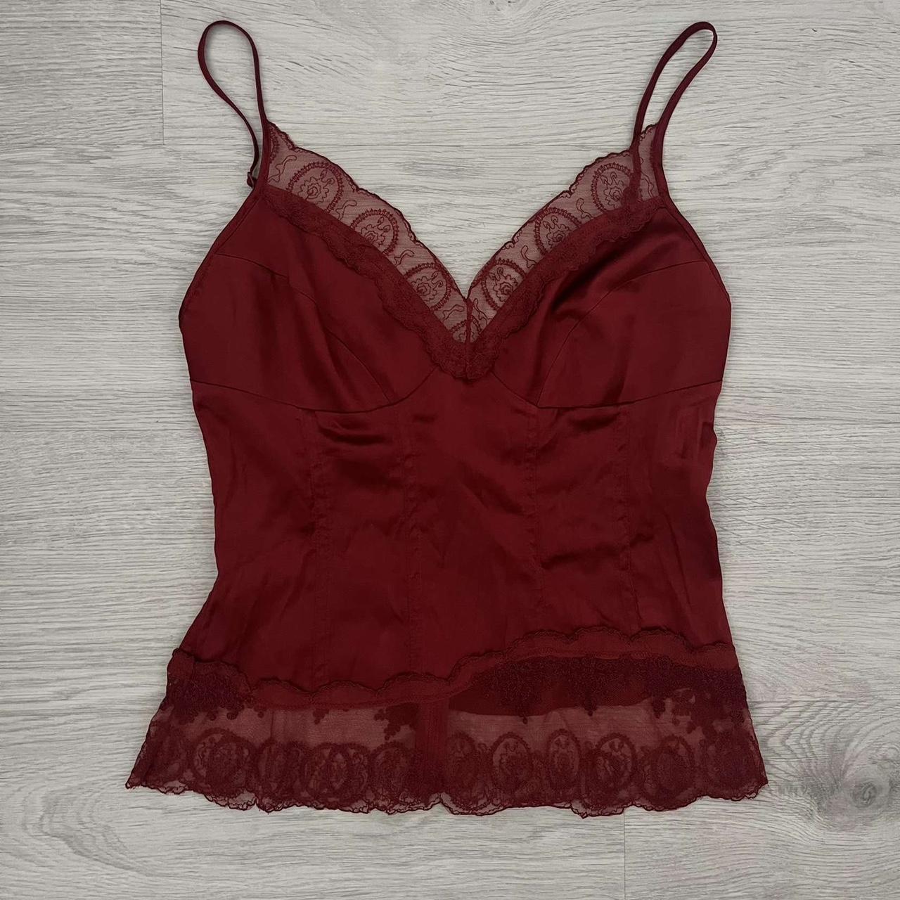 super cute red lace cami top! 🤍🤍 #lace - Depop