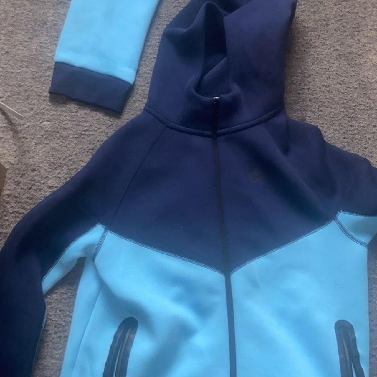 Baby blue and navy blue tech fleece worn once £130 - Depop