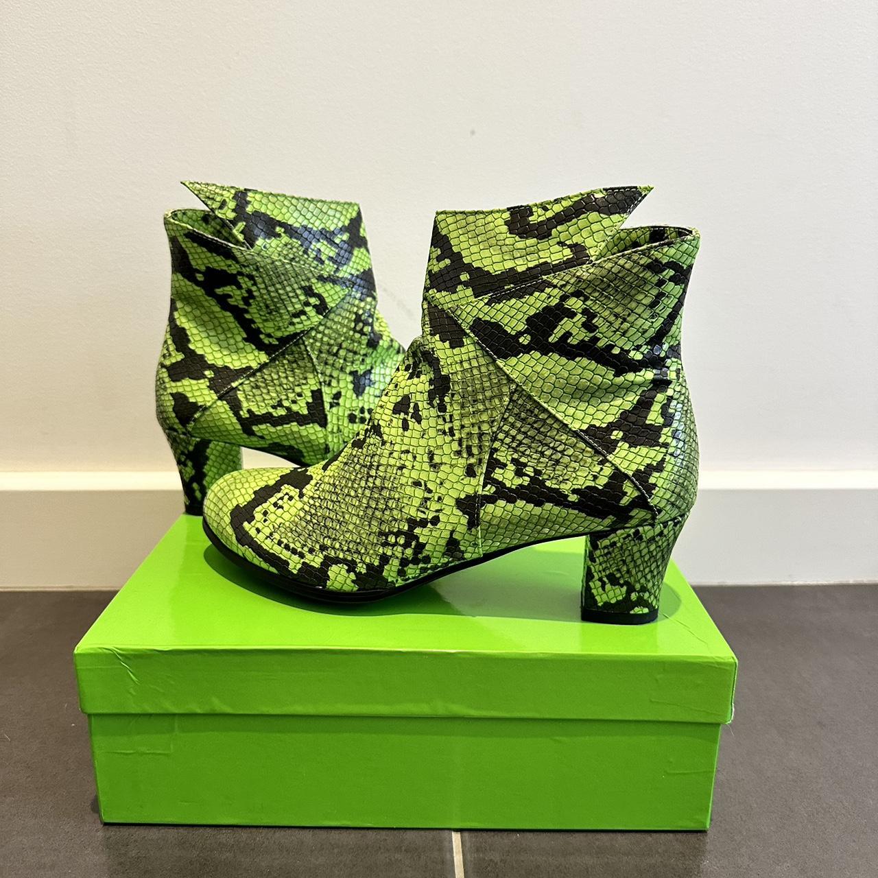 Brand new green faux snake skin boots - I bought... - Depop