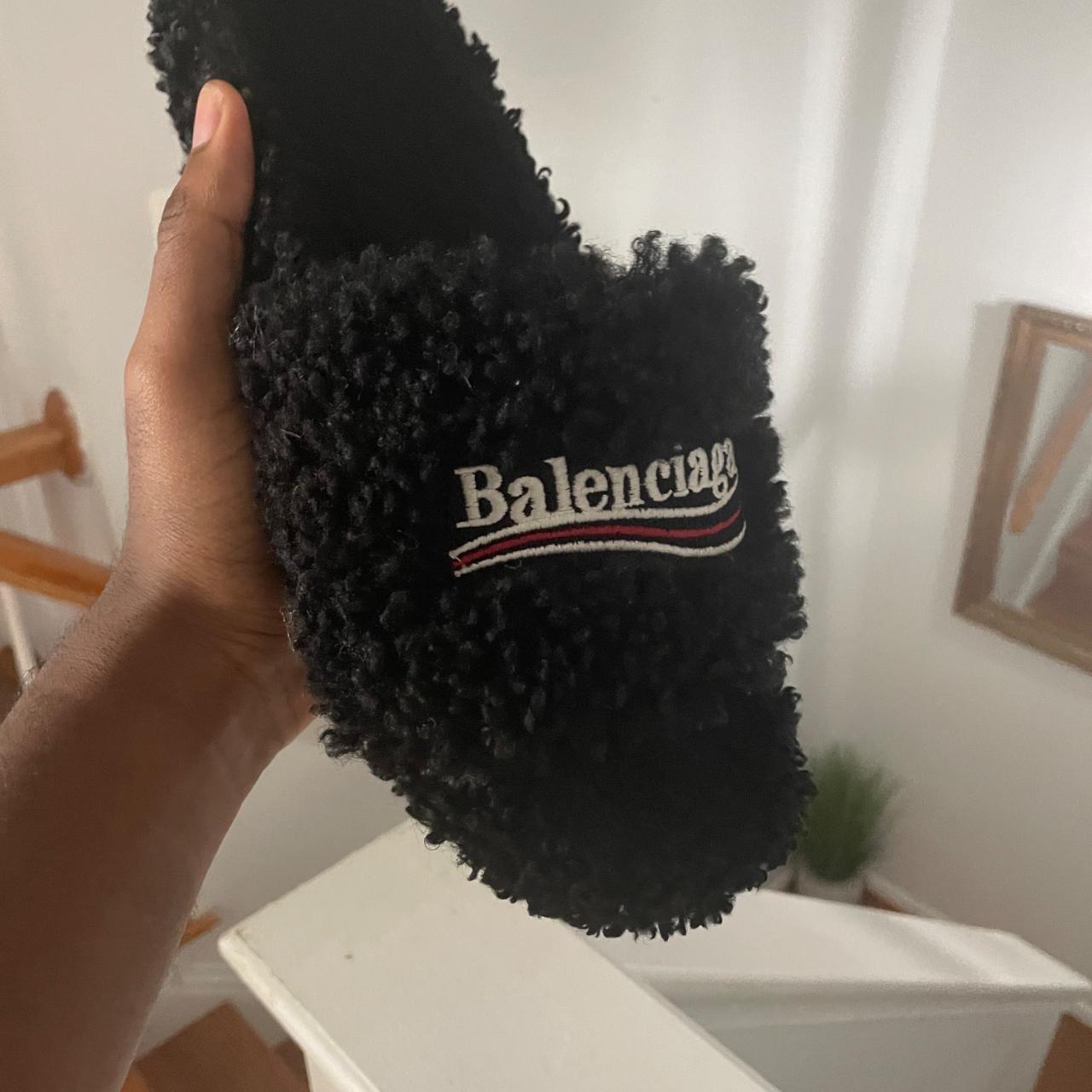Balenciaga Fur Slides comes with bag AUTHENTIC - Depop