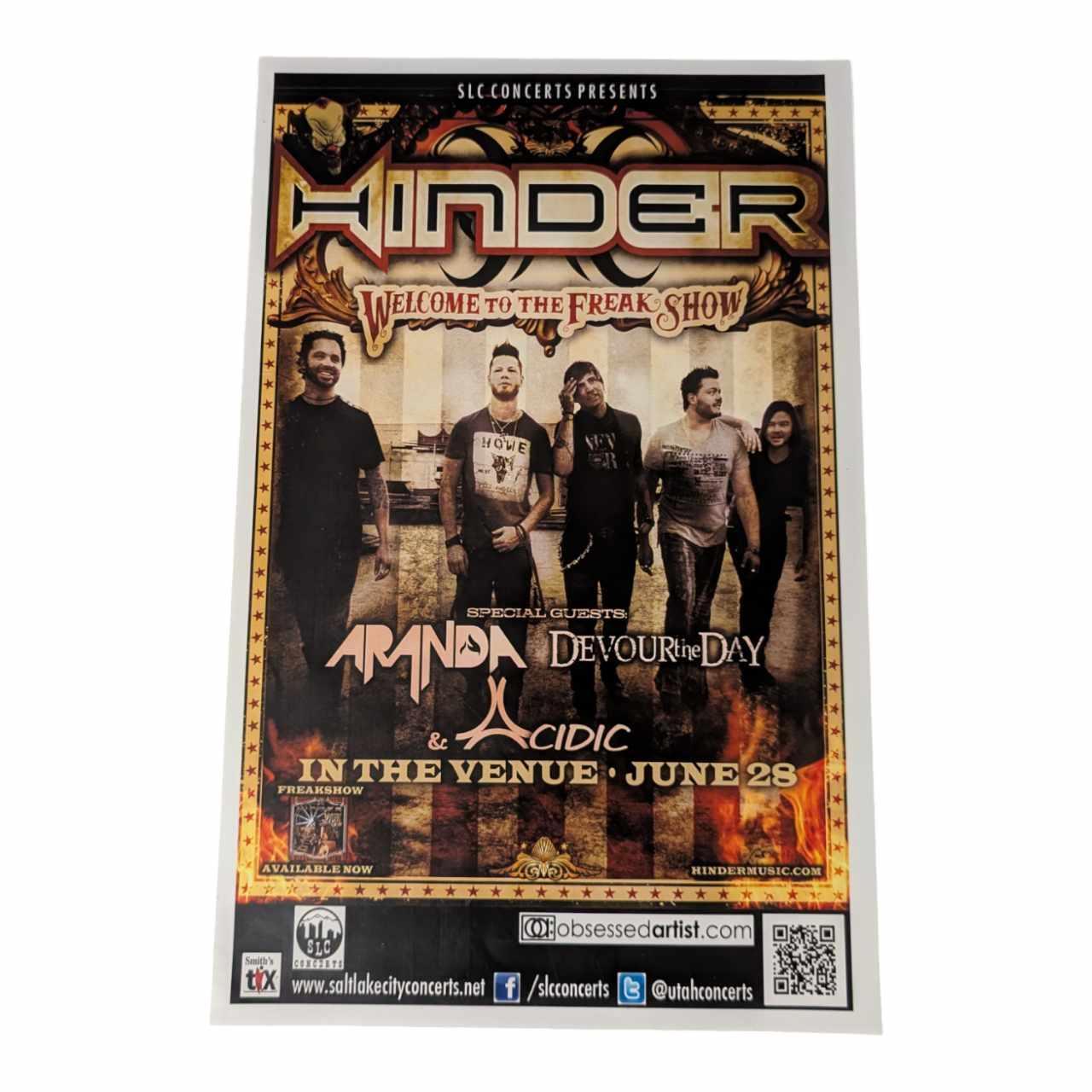 11x17 Hinder ORIGINAL concert poster. No frame. ... | Depop
