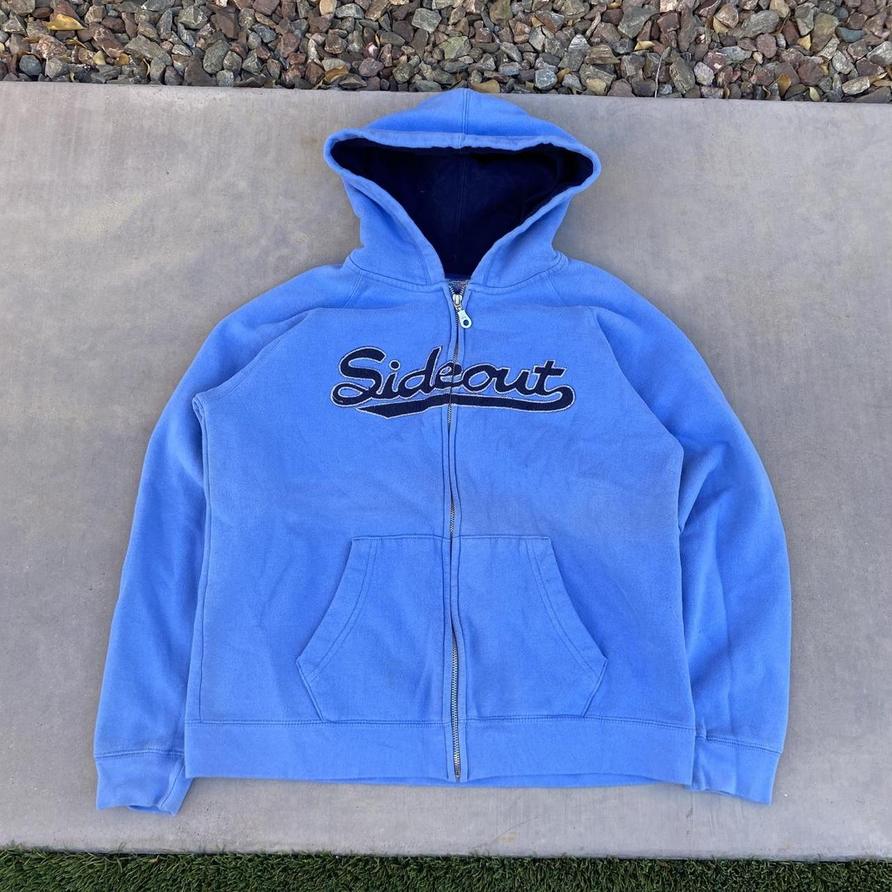 Vintage baby blue Sideout surf jacket Size L kids... - Depop