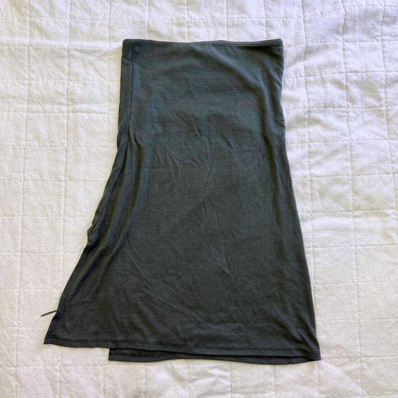 XS/S Joah Brown Curve Hem Tube Dress. Greenish black... | Depop